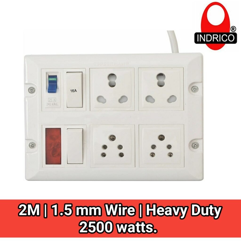 INDRICO Switch Board power strip extension multi outlet board Fitted ...