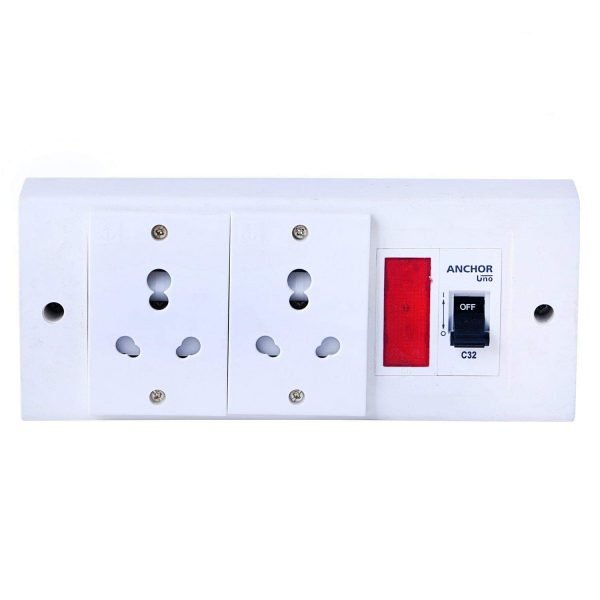 INDRICO Power Strip Extension Multi Outlet Board Fitted with,2 Anchor ...