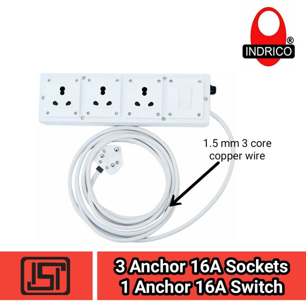 INDRICO Switch Board power strip extension multi outlet board Fitted ...